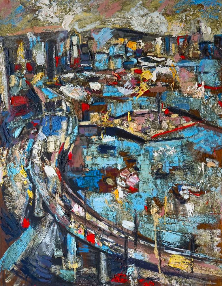 Over the Bridge Painting by Peter Raynor | Saatchi Art