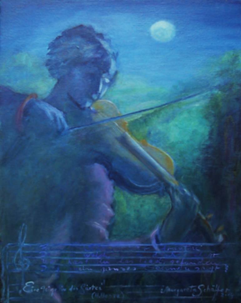 VIOLIN PLAYER Painting by Margareta Schaeffer | Saatchi Art