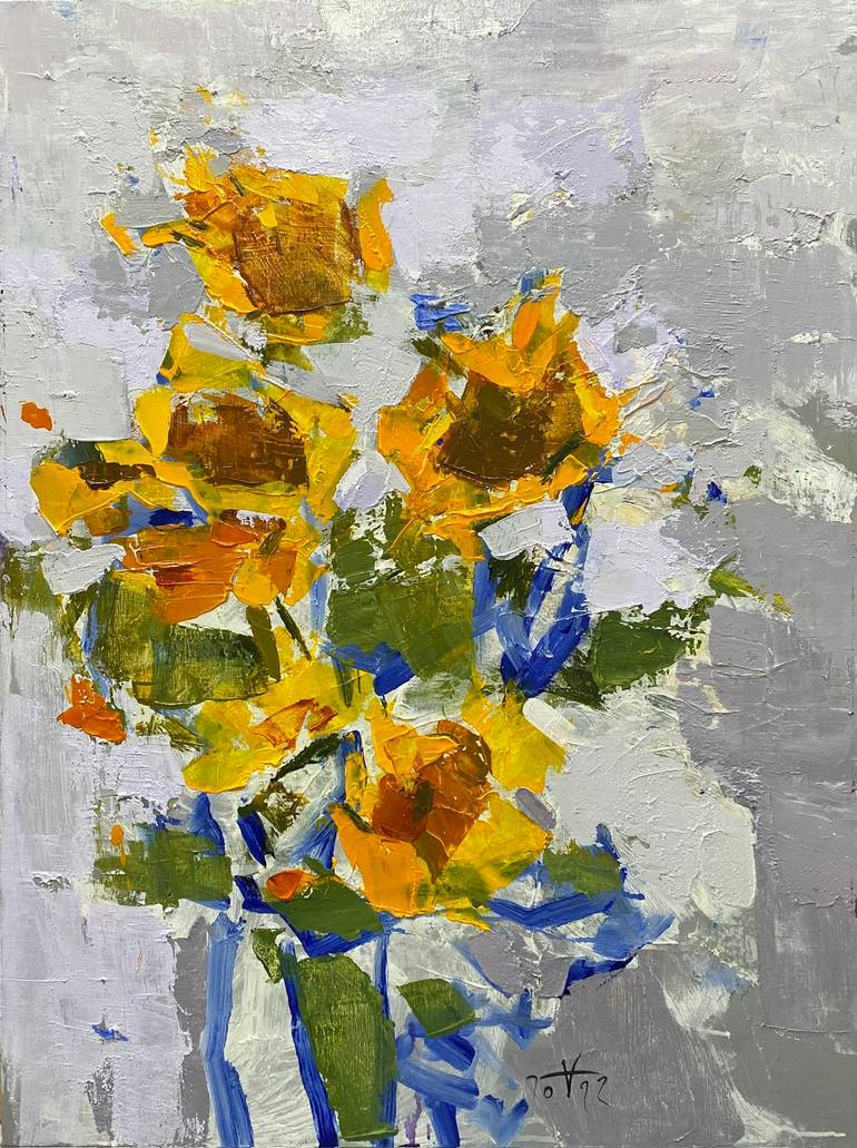 sunflower Painting by Artist Chu Van | Saatchi Art