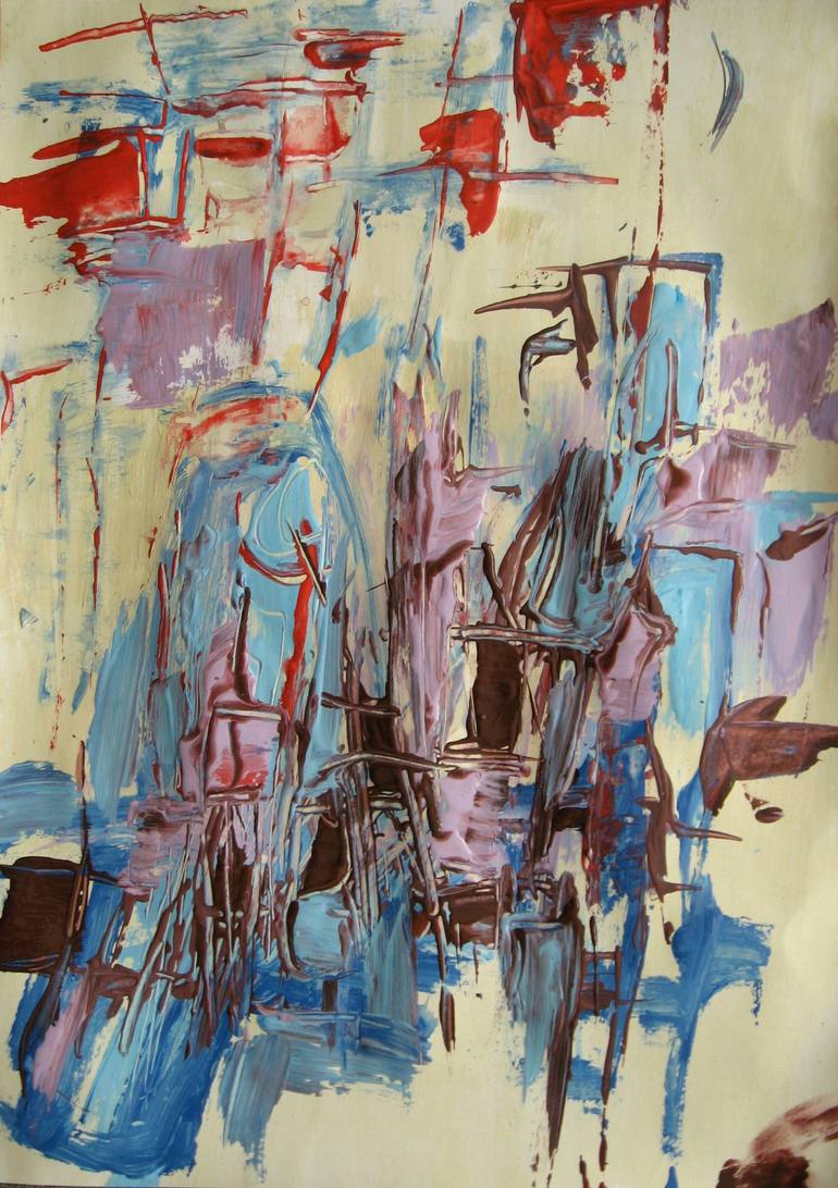 one in blue and violet Painting by Johannes Ulrich VERSTER | Saatchi Art