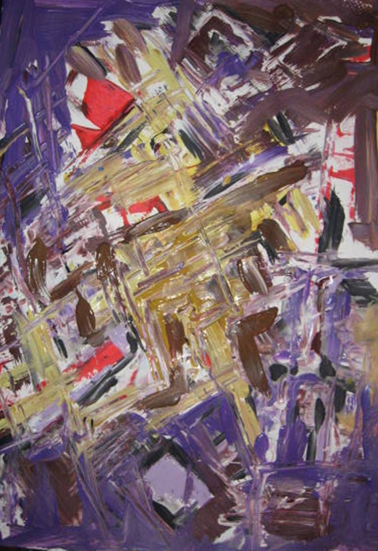 squares with violet Painting by Johannes Ulrich VERSTER | Saatchi Art