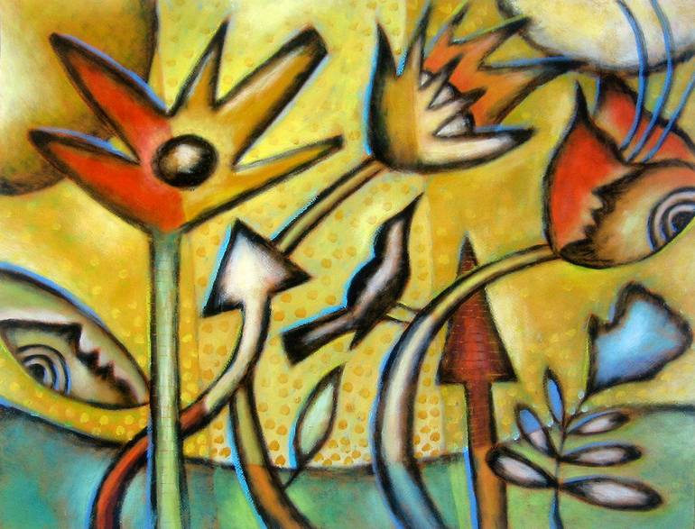 Jazz Garden 2 Painting by John Hillmer | Saatchi Art