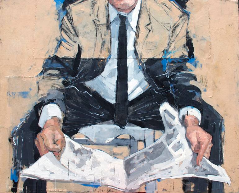 Blue in Green Painting by Jim Bourke | Saatchi Art