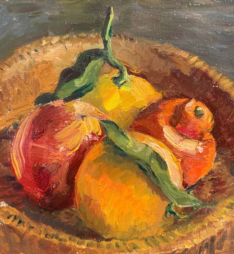 Basket of Fruit Painting by M Susan Broussard | Saatchi Art