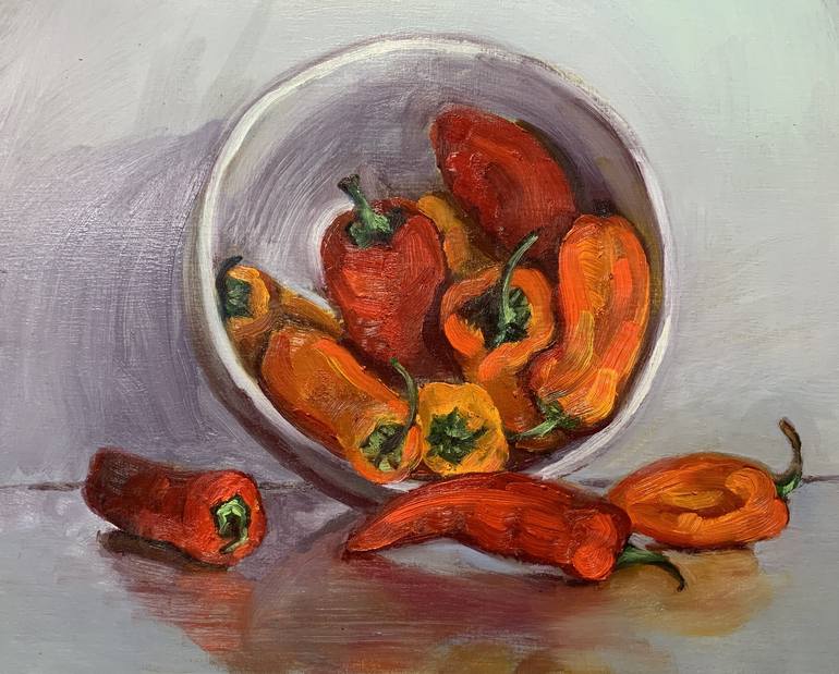 Peppers Painting by M Susan Broussard | Saatchi Art