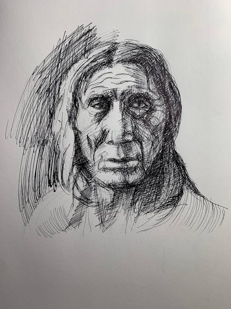 Native American Drawing by M Susan Broussard | Saatchi Art