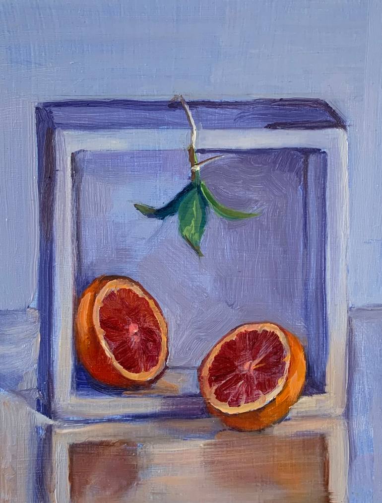 Blood Oranges in a Box Painting by M Susan Broussard | Saatchi Art