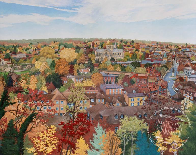 City of Winchester Painting by Jonathan Chapman | Saatchi Art