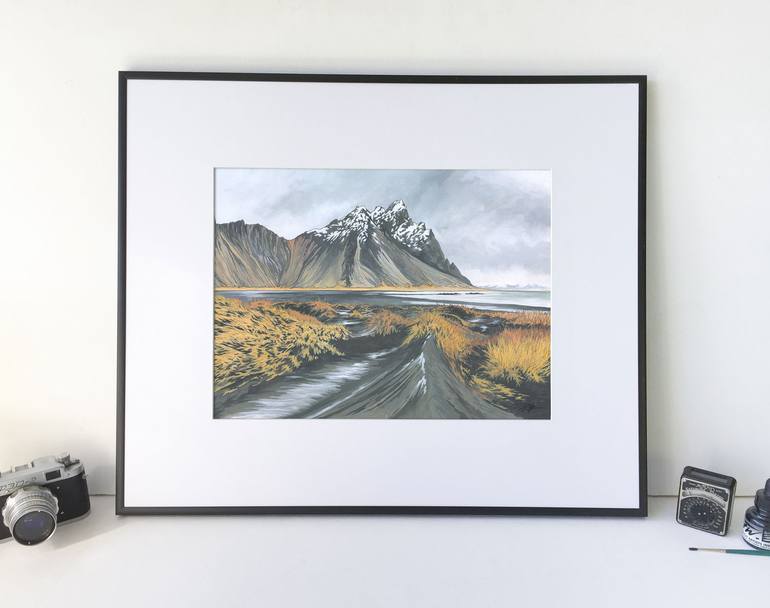 Vestrahorn Mountain, Iceland Painting by Jonathan Chapman | Saatchi Art