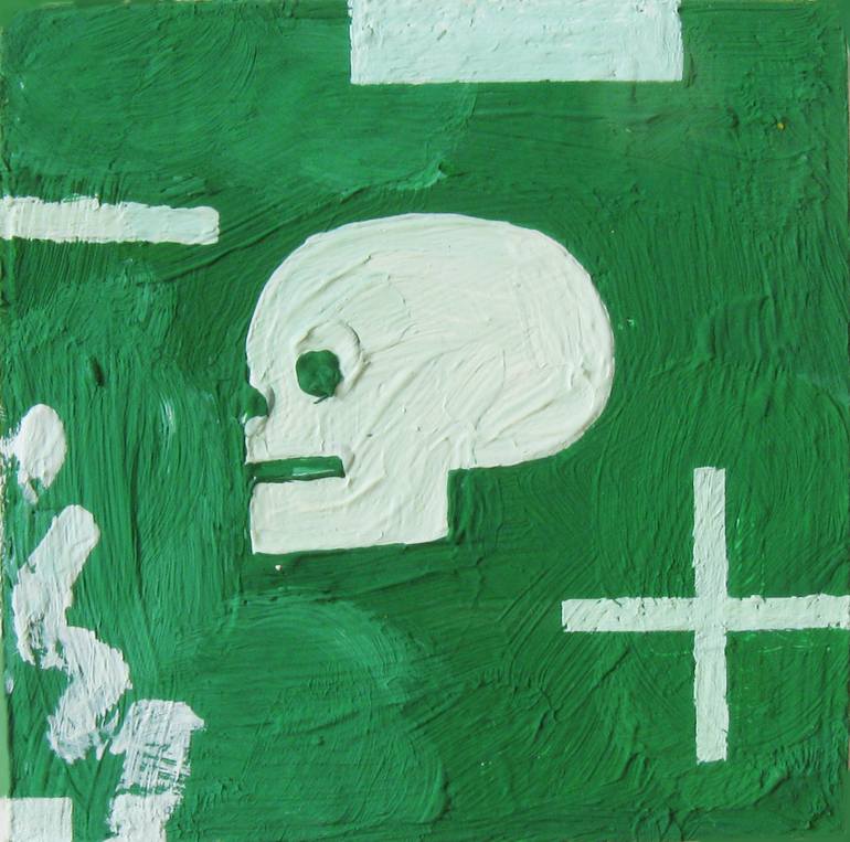 Skull On Green Painting by Milan Nesic | Saatchi Art