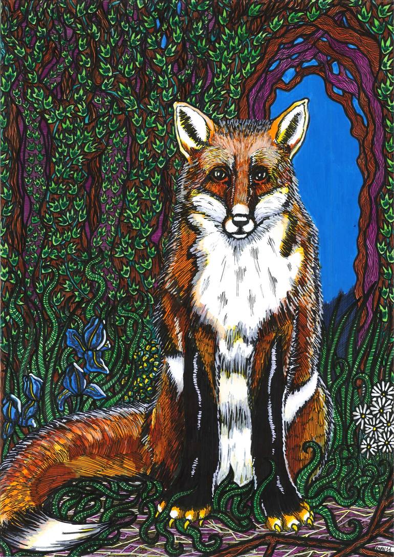 fox Painting by Ronan Crowley | Saatchi Art