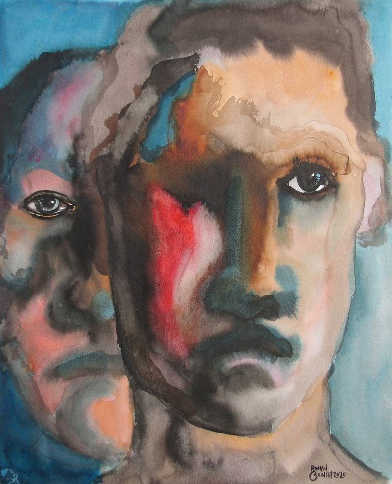 Two faces Painting by Ronan Crowley | Saatchi Art