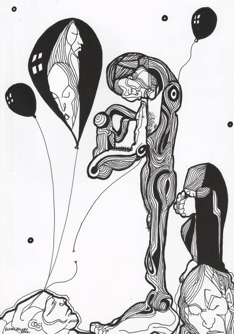 Not with a bang but a whimper Drawing by Ronan Crowley | Saatchi Art