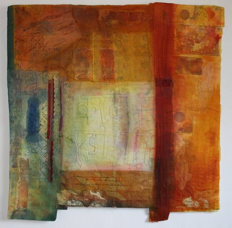 Writing on Red Walls Painting by Cas Holmes | Saatchi Art