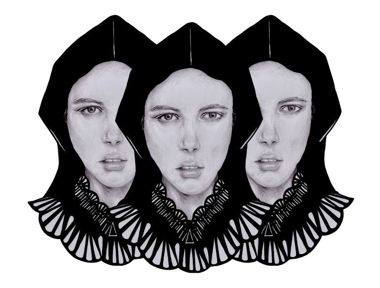 Sisters III Drawing by Elly Liyana | Saatchi Art