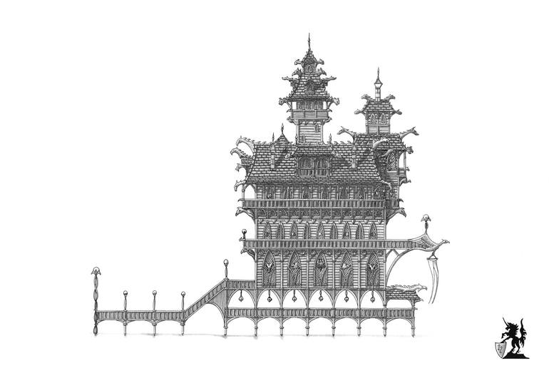 Fronts: North Lake Lodge Drawing by Hubert Cance | Saatchi Art