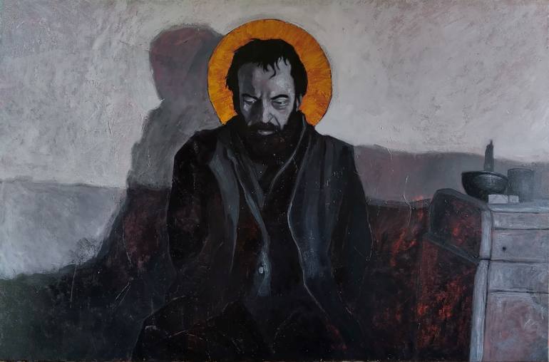 A saint in exile Painting by Cosmin Tudor Sîrbulescu | Saatchi Art