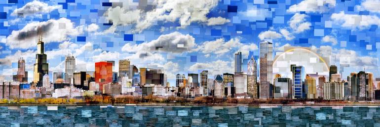 Chicago Panorama (Photo-Collage) Collage by Ross C Kelly | Saatchi Art