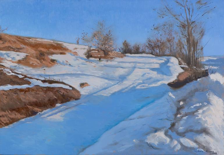 Snow field Painting by Juan Álvarez Cebrián | Saatchi Art