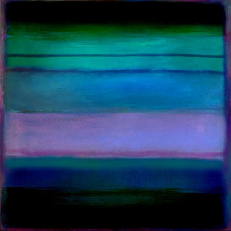 48x48 Emerald Sunrise Mark Rothko Inspired Gallery Stretched Painting ...