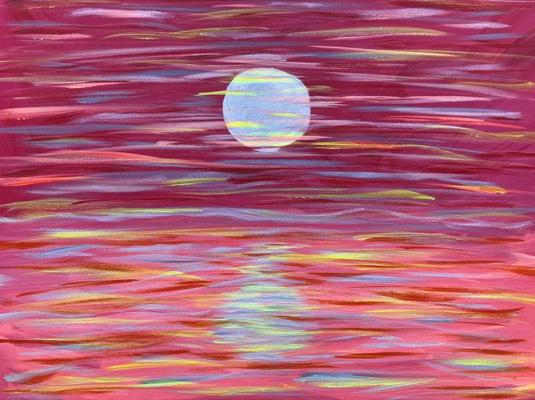 Orange Moon Painting by Amber Coben | Saatchi Art