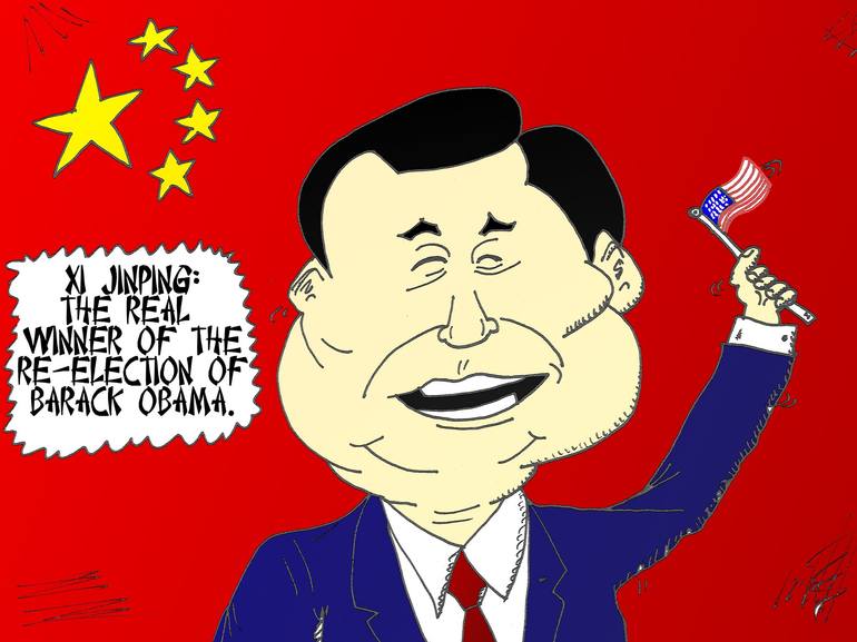 Xi Jinping financial caricature Drawing by Binary Options | Saatchi Art