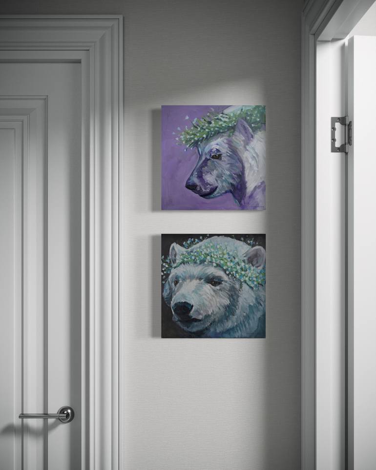 Little Hero OF The North. Polar Bear Baby's Breath Series. Painting by ...