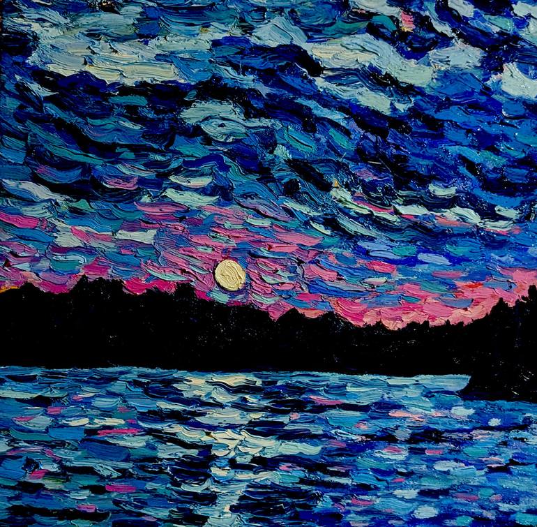 Moon Rising Painting by Susan Ross | Saatchi Art