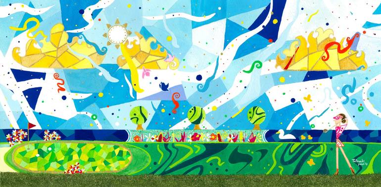 golf world Painting by Tatsuaki Yano | Saatchi Art