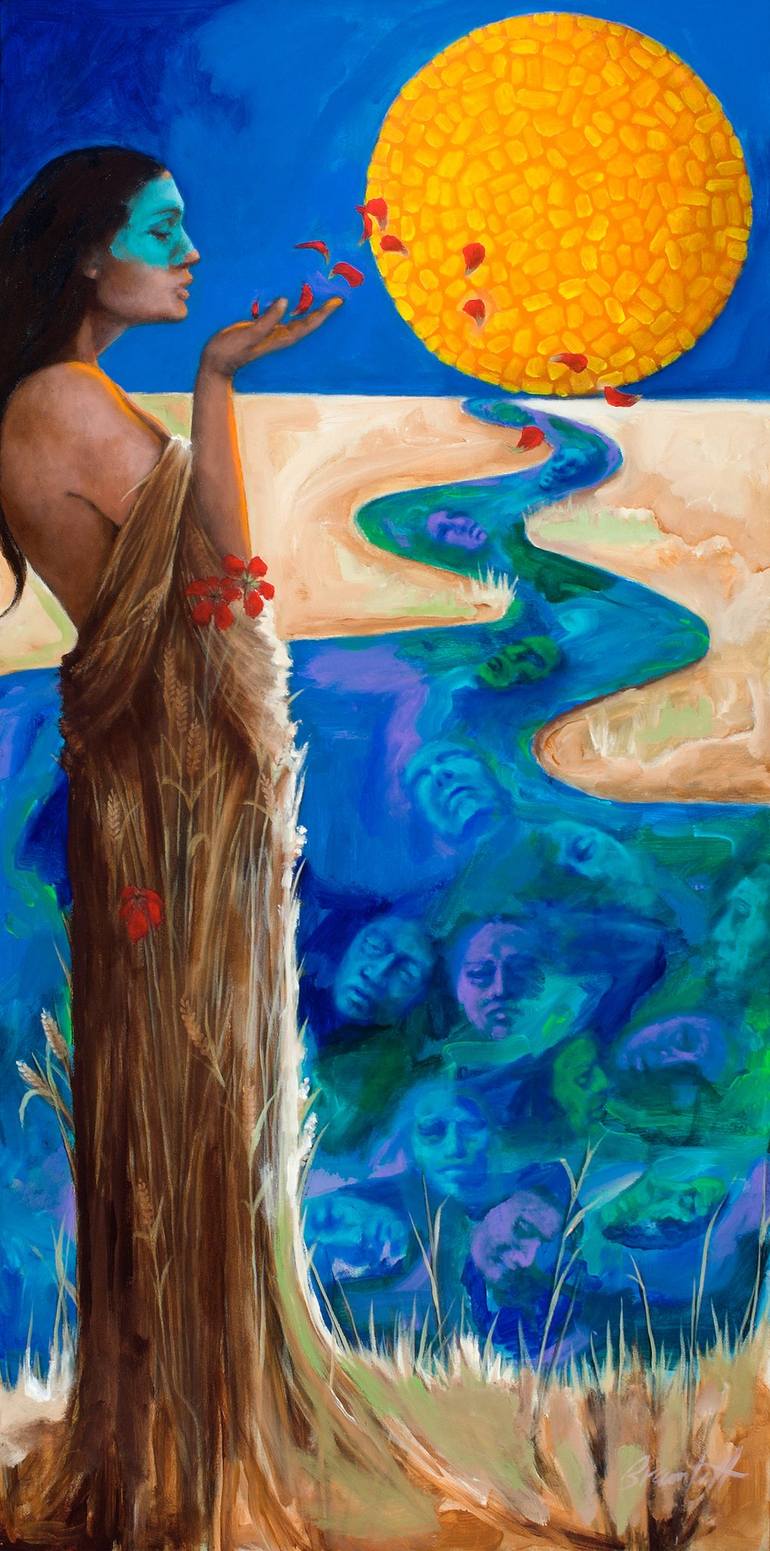 Prayers For A Peaceful Journey Painting by Michele Bramlett | Saatchi Art