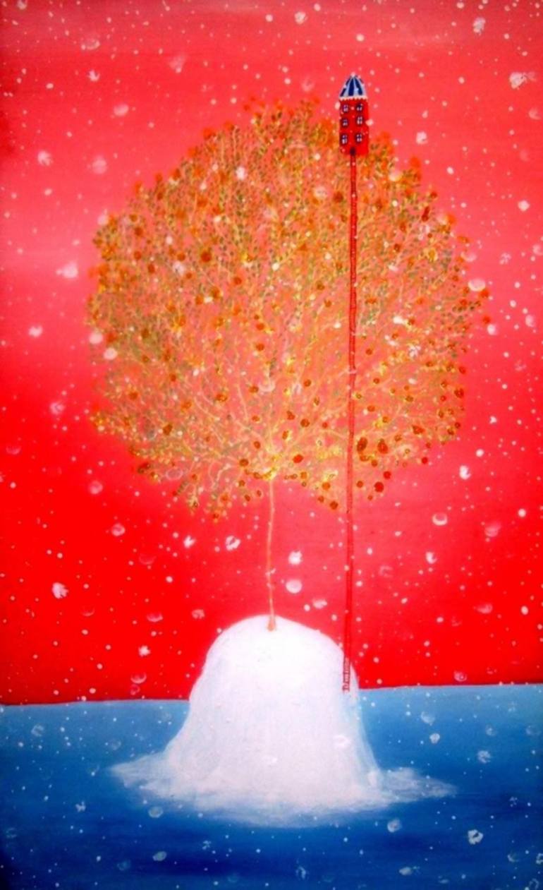 Tree House No 3 Painting by Kingsley Freedom | Saatchi Art