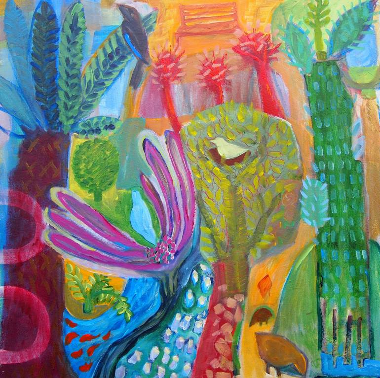In the tropical house Painting by Colleen Shaw | Saatchi Art