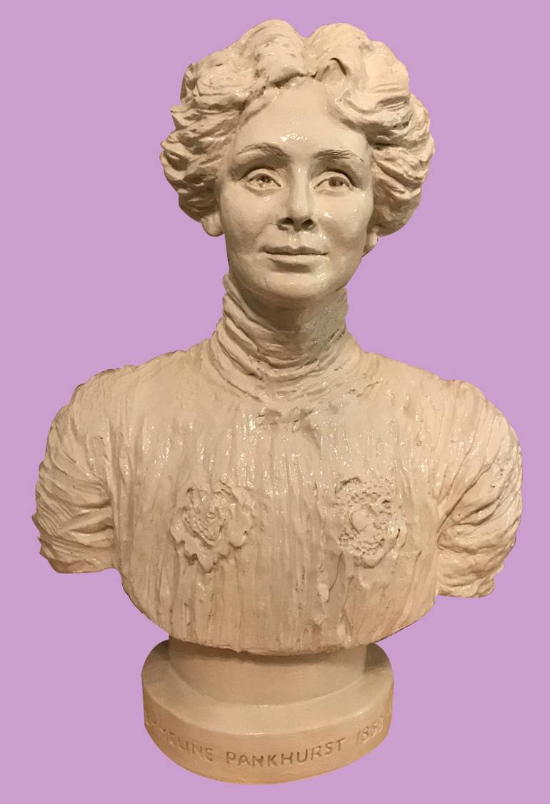 Emmeline Pankhurst, portrait bust, 2016 Sculpture by Corrine Streetly ...