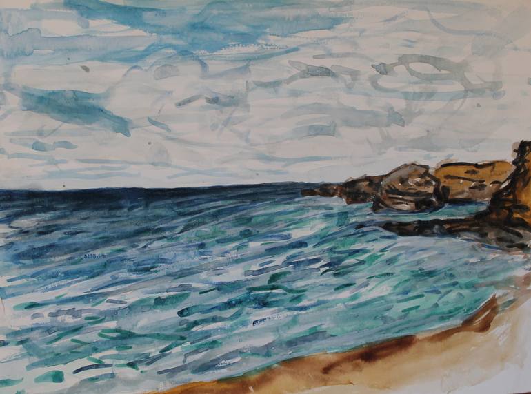 Beach in San Diego Painting by Steven Thomas Higgins | Saatchi Art