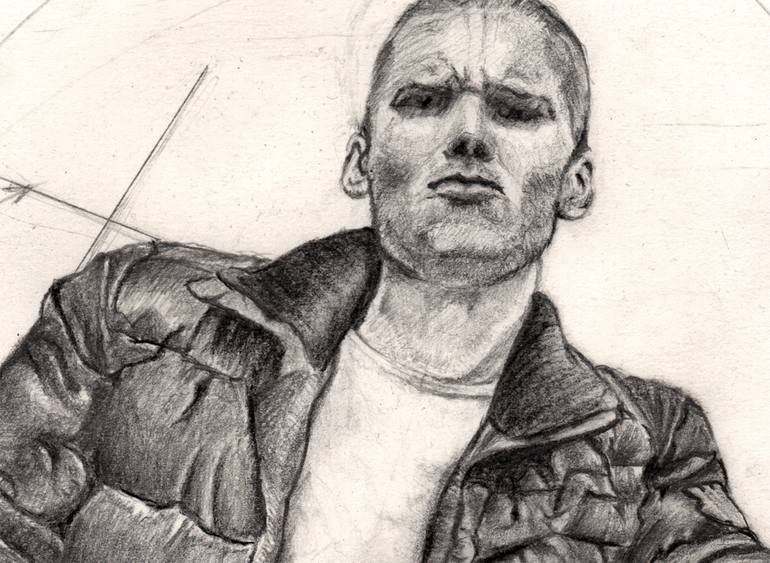 The Ruffian on the Stairs Drawing by Mon Graffito | Saatchi Art