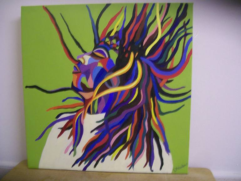 Rasta man Painting by Laila Meadows | Saatchi Art