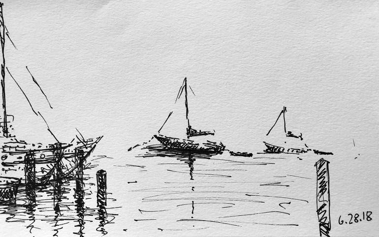 Seascape Drawing by V Kezerashvili | Saatchi Art