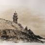 West Quoddy Head Lighthouse Drawing by V Kezerashvili | Saatchi Art
