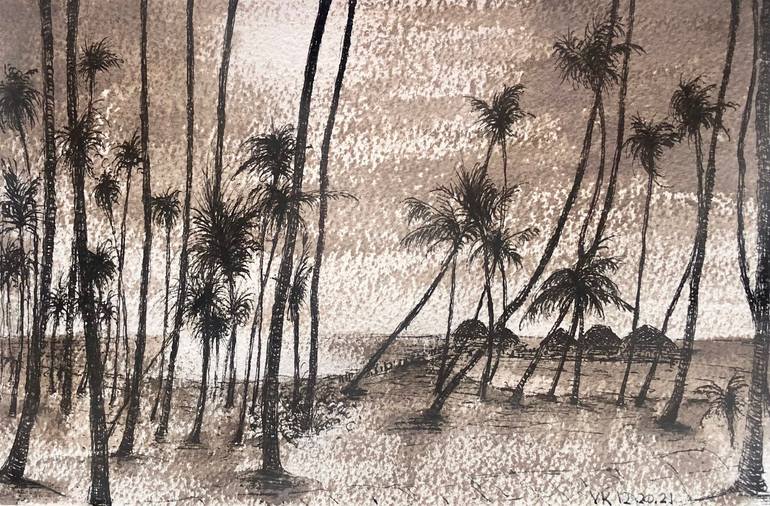 Juan Dolio, Dominican Drawing by Vladimir Kezerashvili | Saatchi Art