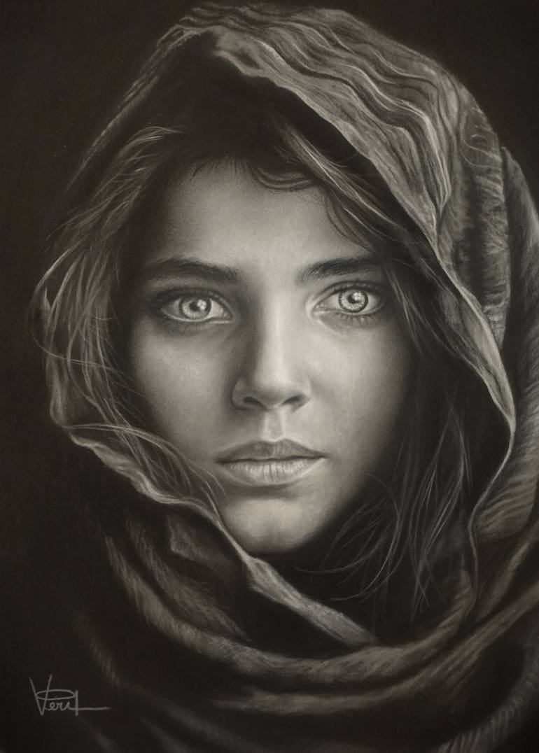 Iranian Girl Drawing by Veri Apriyatno | Saatchi Art