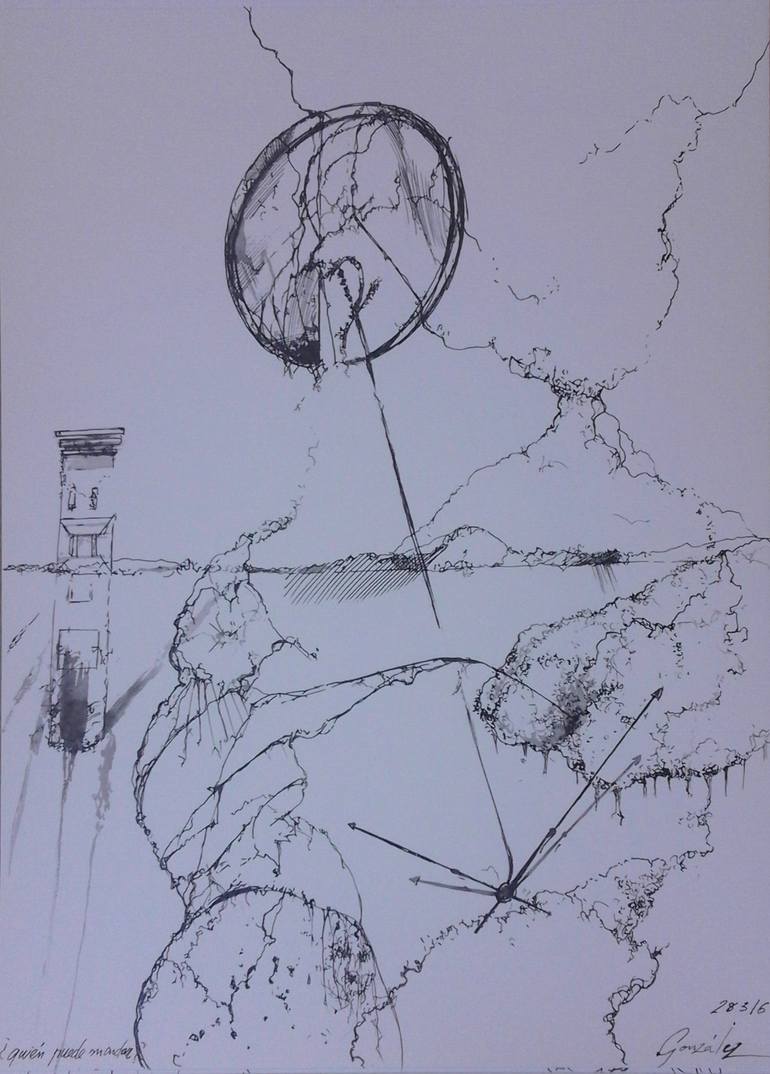 ¿Quién puede mandar? Drawing by Enrique Gonzalez | Saatchi Art