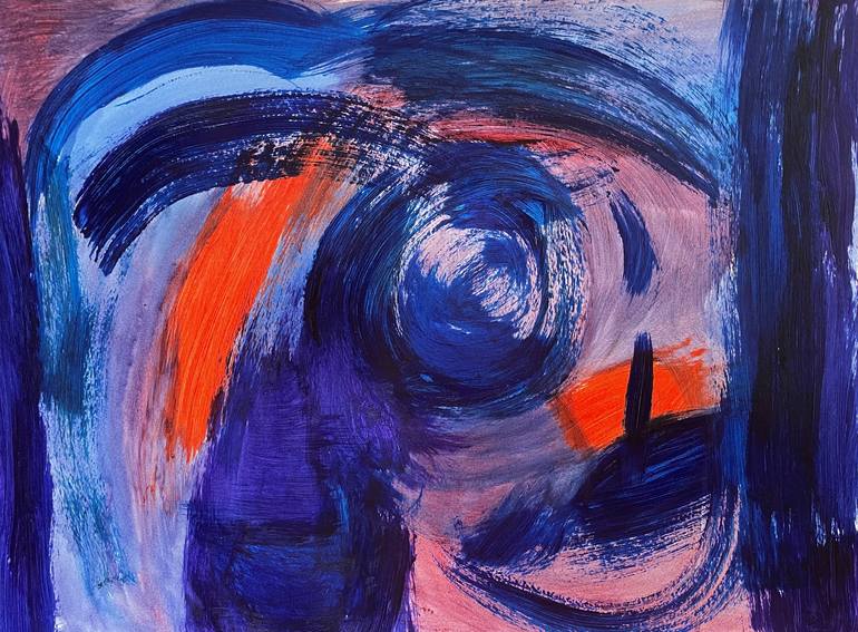 Blue And Red Painting by Pauline Ender | Saatchi Art