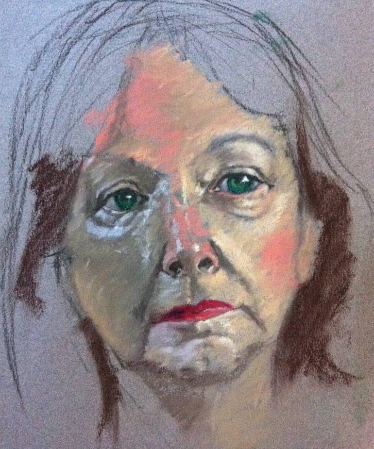 Old Woman Drawing by Josh Thomas | Saatchi Art