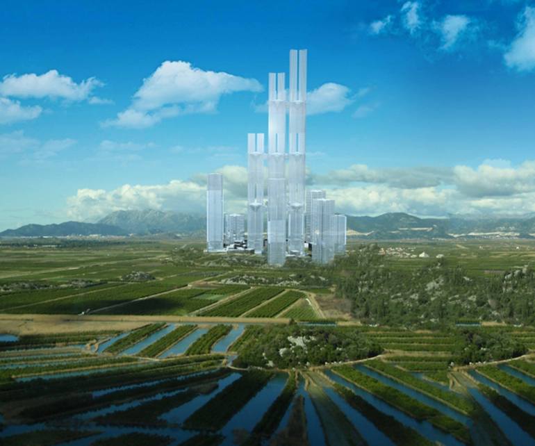 Vertical City of the Future Mixed Media by Maria Lowndes Sevely ...