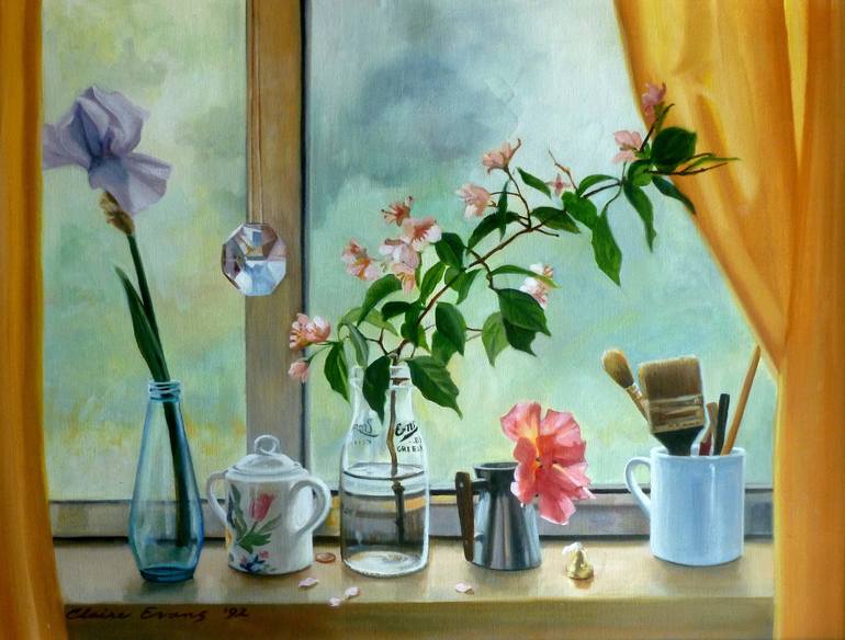 Kitchen Window Painting by Claire Evans | Saatchi Art