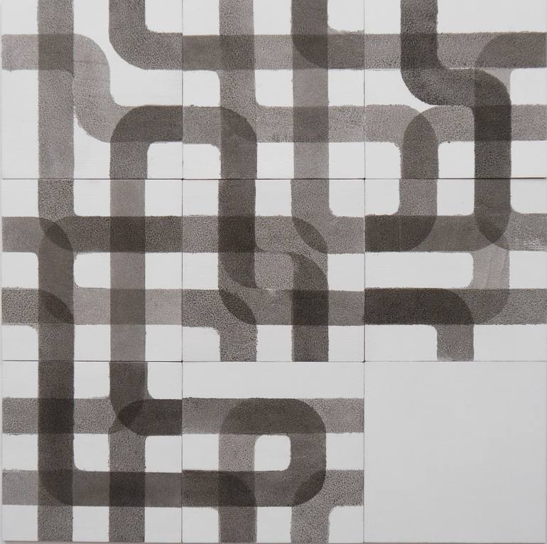 Broken Meander White Black 9_2 Painting by Christian Dodd | Saatchi Art