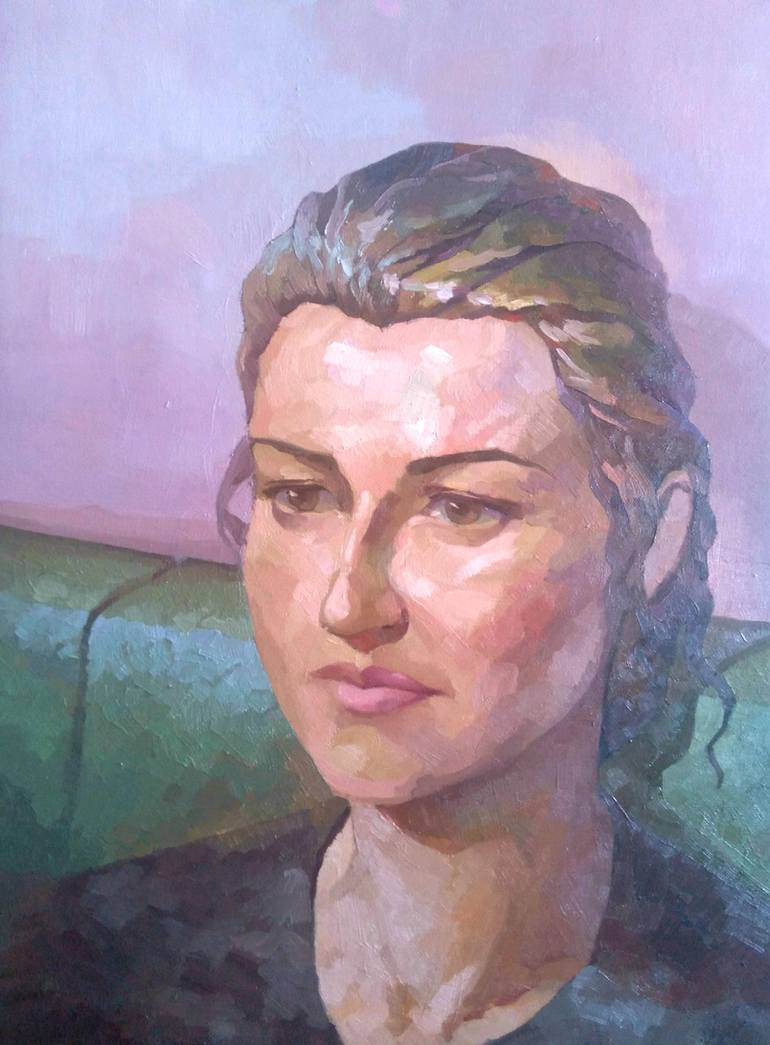 Under the lamp Painting by Vicktor Zakharchenko | Saatchi Art