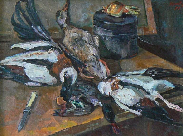 Hunting trophy Painting by Vyacheslav Konev | Saatchi Art