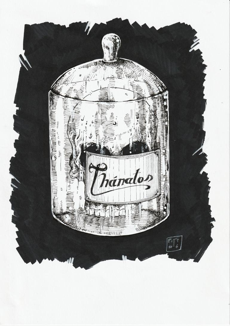 Thanatos Drawing by Pitt Rotelli | Saatchi Art