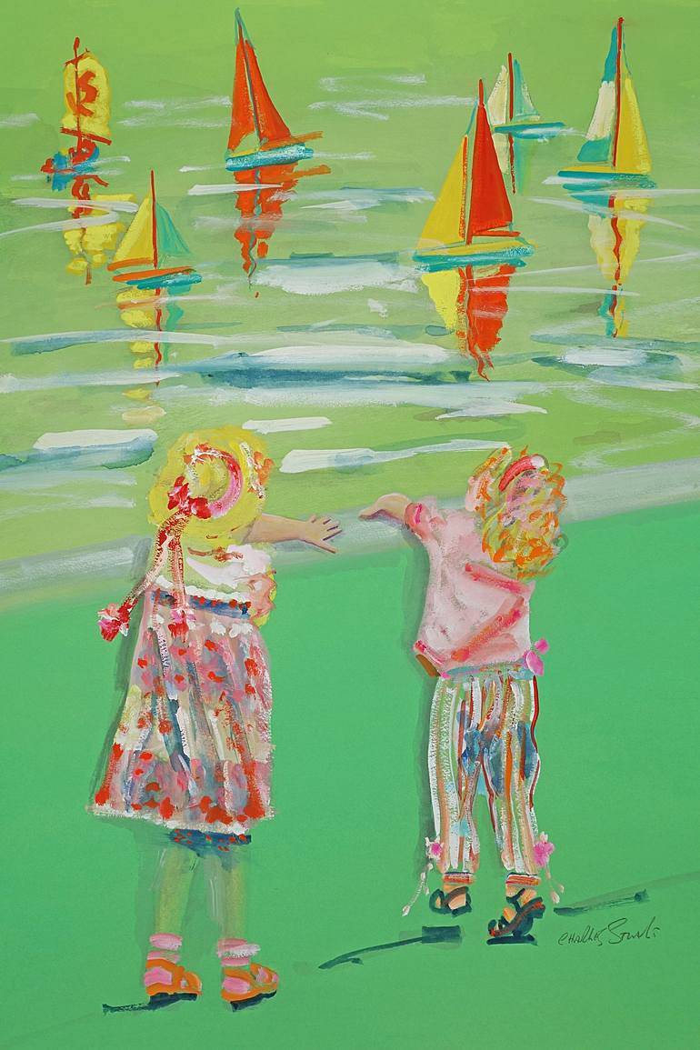 Sailing Pond Painting by Charles Stuart | Saatchi Art